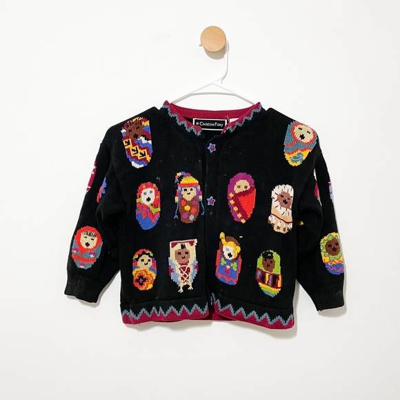Christine Foley | Sweaters | Vintage Colorful Chunky Knit Multicolor ...